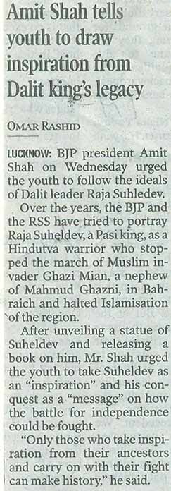 Amit Shah tells youth to draw inspiration from Dalit king's legacy ...